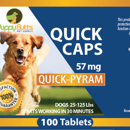 100 TABLETS QUICK CAPS Nitenpyram 57mg for Dogs 25-125 lbs – Puppy ...