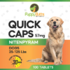 100 TABLETS Quick Caps Nitenpyram 57mg for Dogs 25-125 lbs – Puppy ...