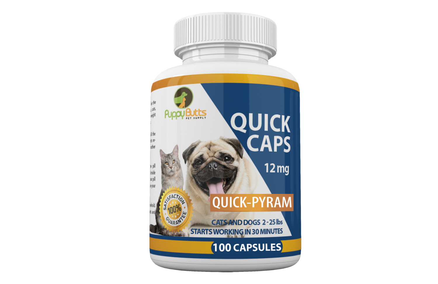 100 CAPSULES QUICK CAPS Nitenpyram 12 mg Cats and Dogs 2-25 lbs – Puppy ...